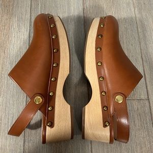 J. Crew | Shoes | J Crew Convertible Leather Clogs Size 7 Euc Rich Oak ...